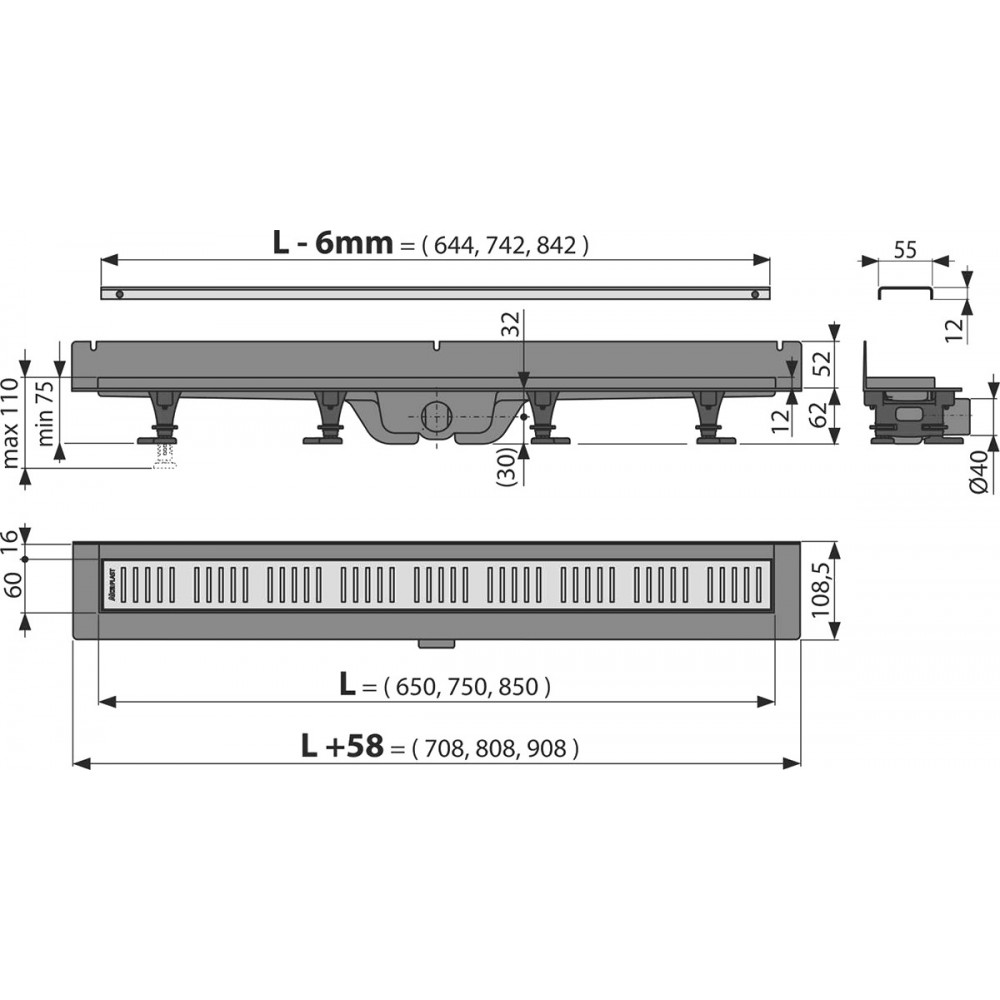 Трап для душа AlcaPlast APZ30-650M купить в онлайн-магазине AlcaPlast ...